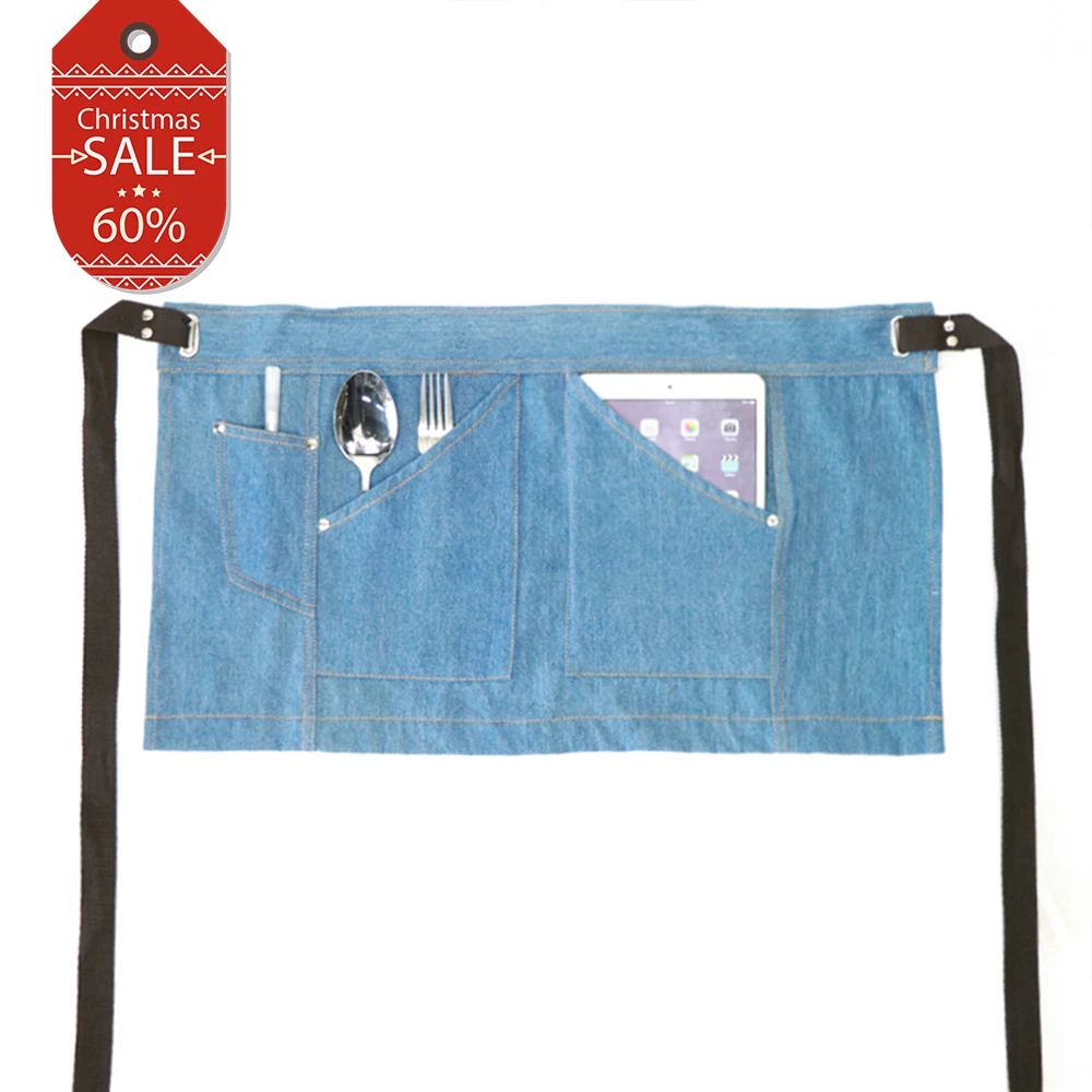 Style-Blue-Denim-Waist-Half-Short-Apron-with-Pockets-Restaurant-Waiters ...