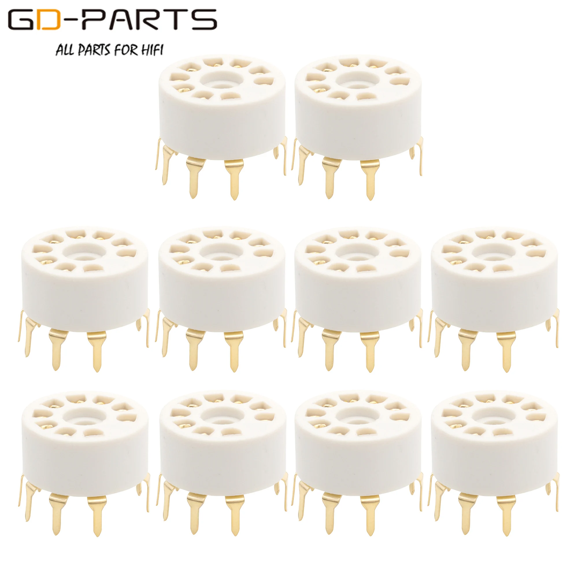 10PCS-PCB-Mount-Plastic-9pin-Vacuum-Tube-Socket-for-12AX7-12AT7-12AU7 ...