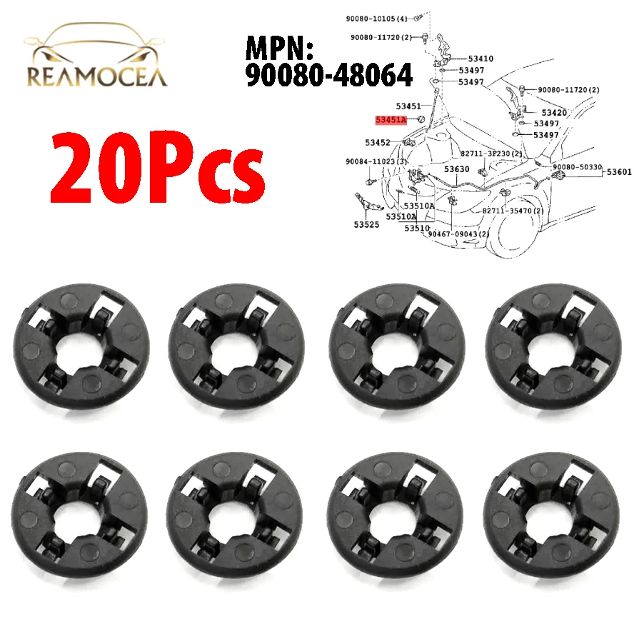 Reamocea 9008048064 90480 15034 20x غطاء محرك السيارة دعم الدعامة قضيب ...