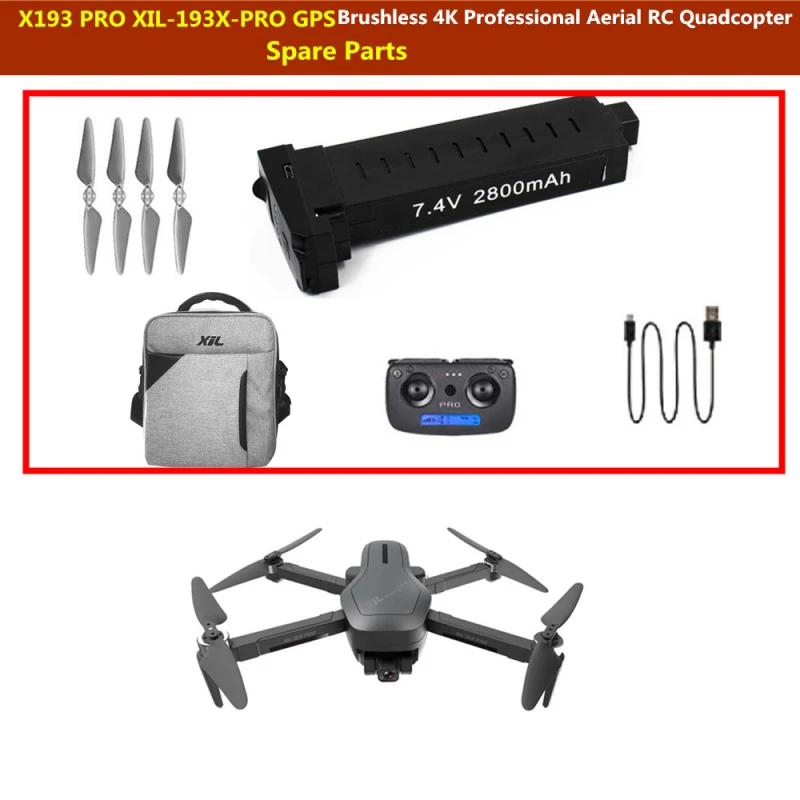 7.4V 2800MAH 배터리 충전기 프로펠러 가방 예비 부품 XIL 193X PRO X193 PRO WiFi GPS 광학 흐름 ...