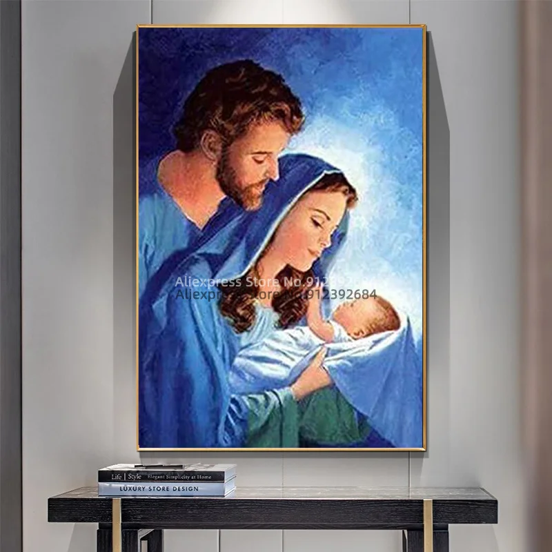 Retrato religioso de la Virgen María, póster pintura lona impreso ...
