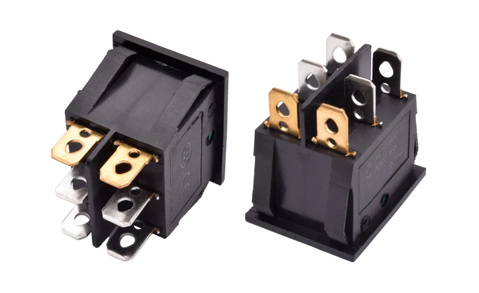 KCD6 Plastic Dual Push Button Rocker Switch 6 Pin 12V 220V Lamp ...