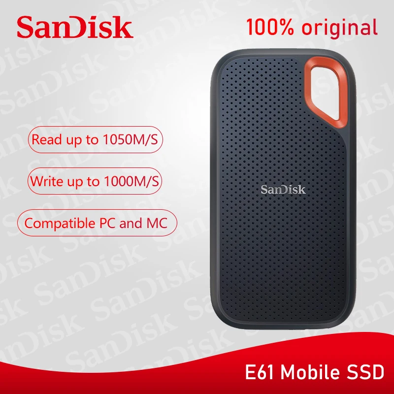SanDisk SSD externo portátil E61, 500GB Extreme PRO, 1TB, 2TB, MB/s hasta 1050, USB 3,2, GEN2 ...