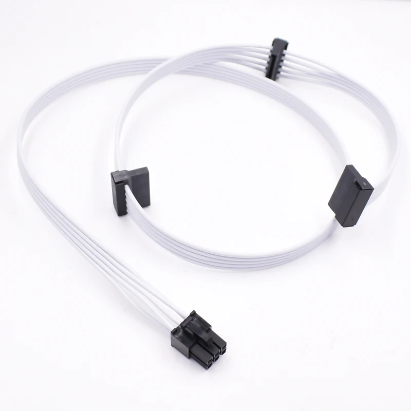 White-PSU-PERIPHERAL-SATA-6PIN-to-3-sata-port-Power-supply-Cable-for ...