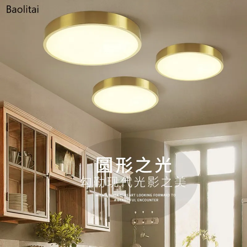Luz Led de techo de cobre puro ultradelgada, luz de dos colores de 20CM ...