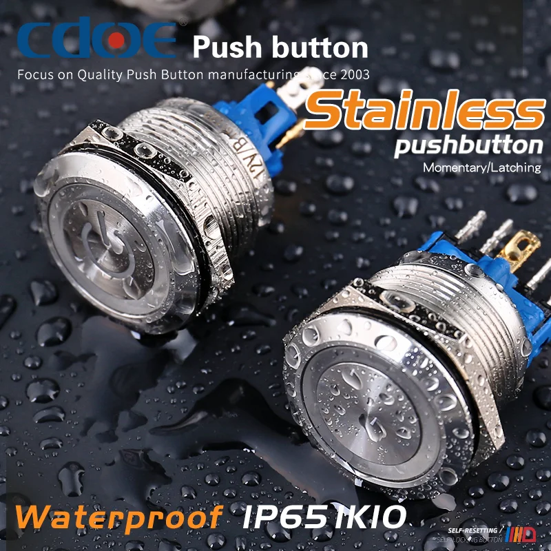 waterproof-ip65-22mm-metal-stainless-steel-mechanical-24V-led-push ...