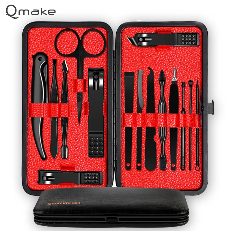 Qmake-Manik-re-Kit-Professionelle-Edelstahl-Nagel-Clipper-Set-Pedik-re-Werkzeuge-N-gel-Toe ...