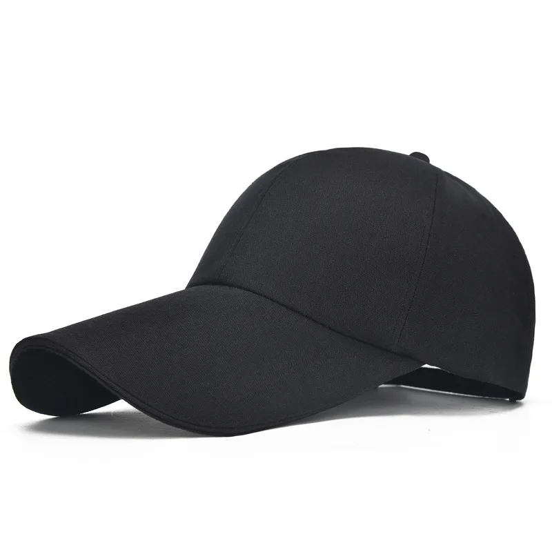 Extra-Long-Bill-Plain-Adjustable-Baseball-Cap-Hat-Snapback-Cap-Summer ...
