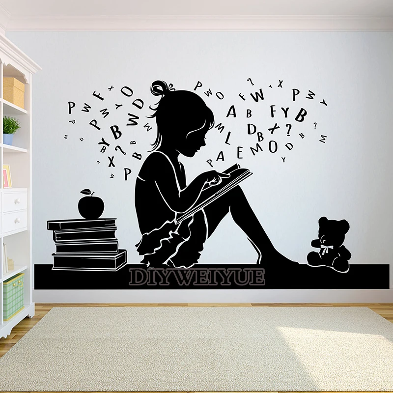 Books Quote Wall Decal For Reading Room Decor Library Wall Stickers ...