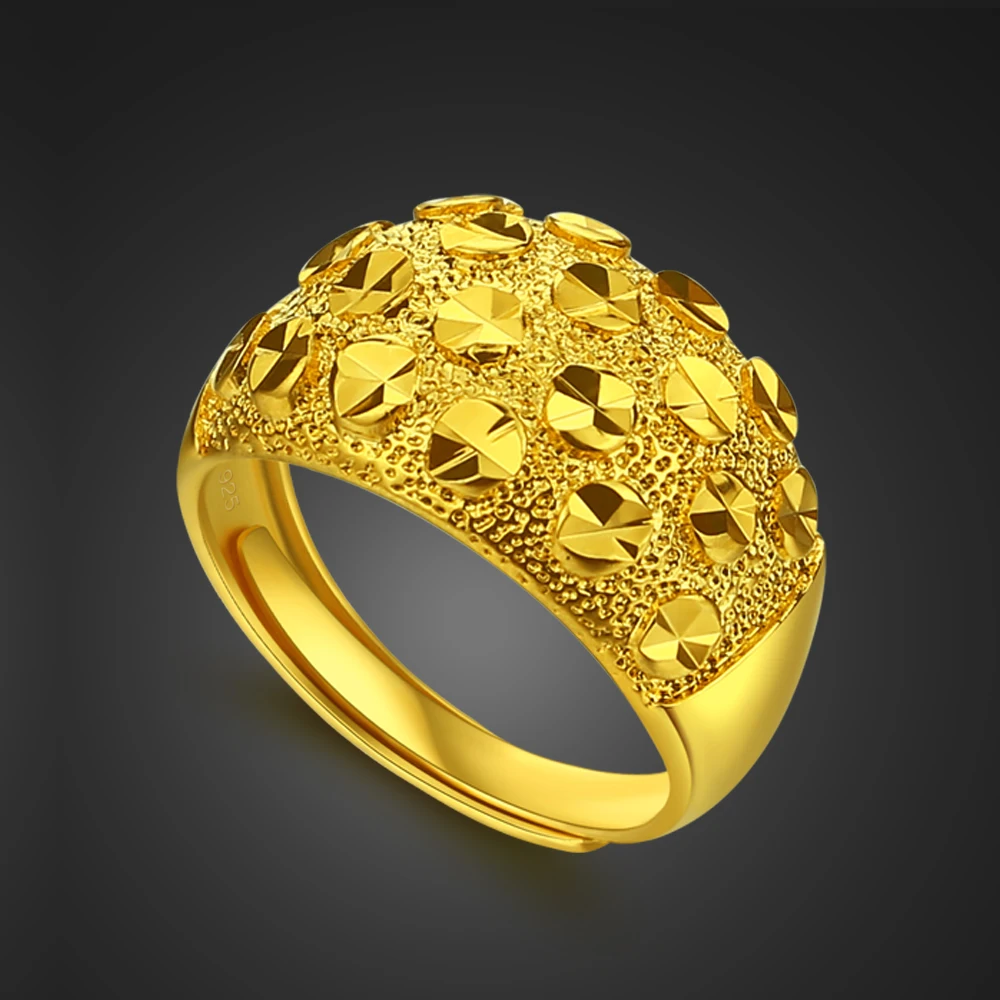 New-Women-s-Gold-Ring-Fashion-Gold-Ring-Opening-Design-100-925-Sterling ...