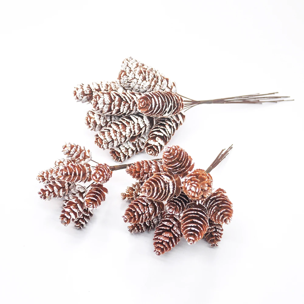 12pcs / bunch of artificial plant fake pine cone decoration Christmas ...