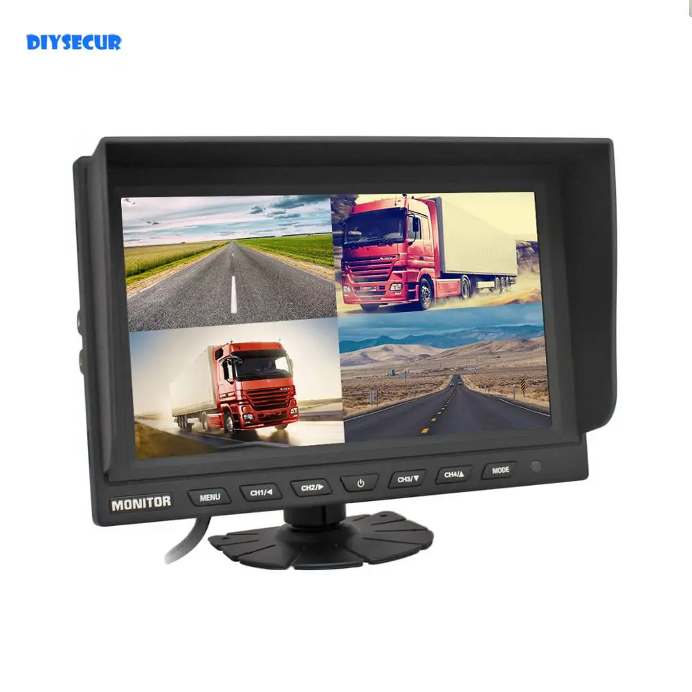 Diysecur 9" Split Quad Display Color Rear View Monitor Car Monitor For ...