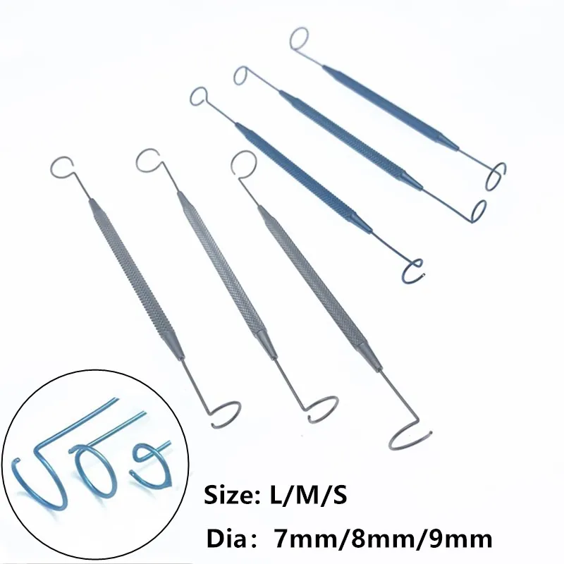Pigtail Ophthalmic Probe Hook Double Ended Stainless Steel Titanium Eye ...