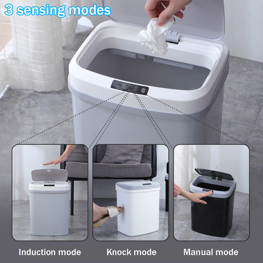 Intelligent Induction Motion Sensor Waste Bins Wide Opening Eco-Friendly Waste Garbage Bin ...