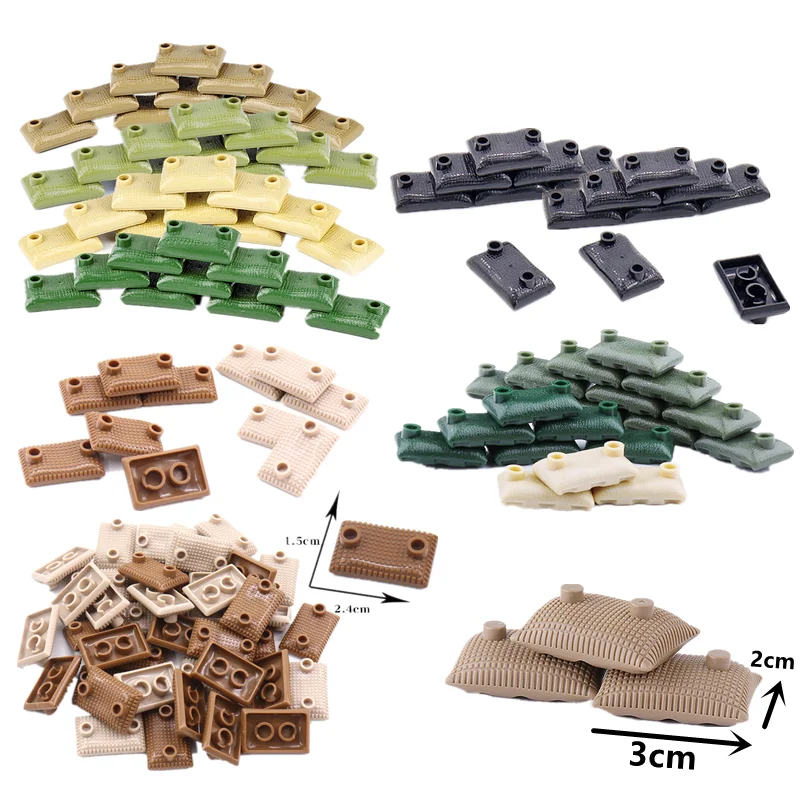 MOC-Military-Weapons-Building-Block-Texture-Big-Sandbags-Army-Figure ...