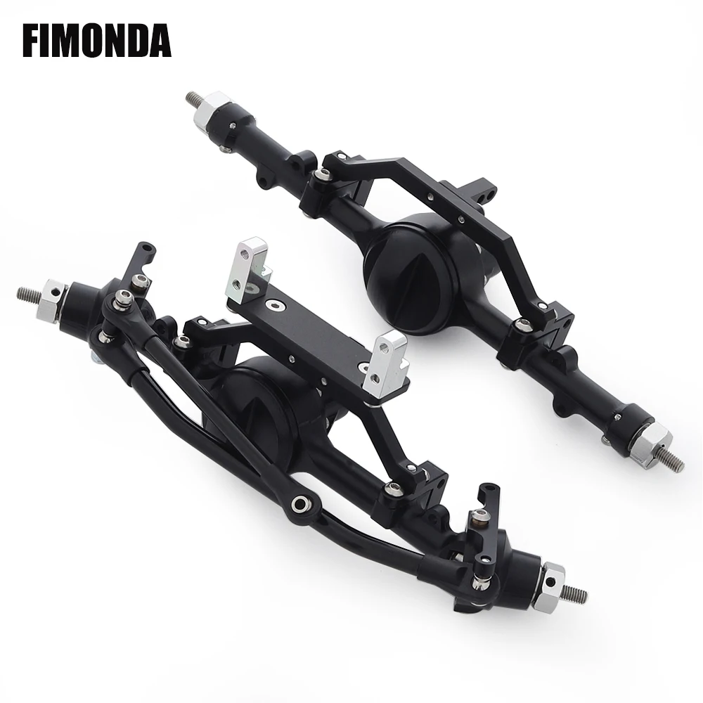 CNC Aluminum Alloy D90 Front Rear Axle Complete Set Black for 1/10 RC ...