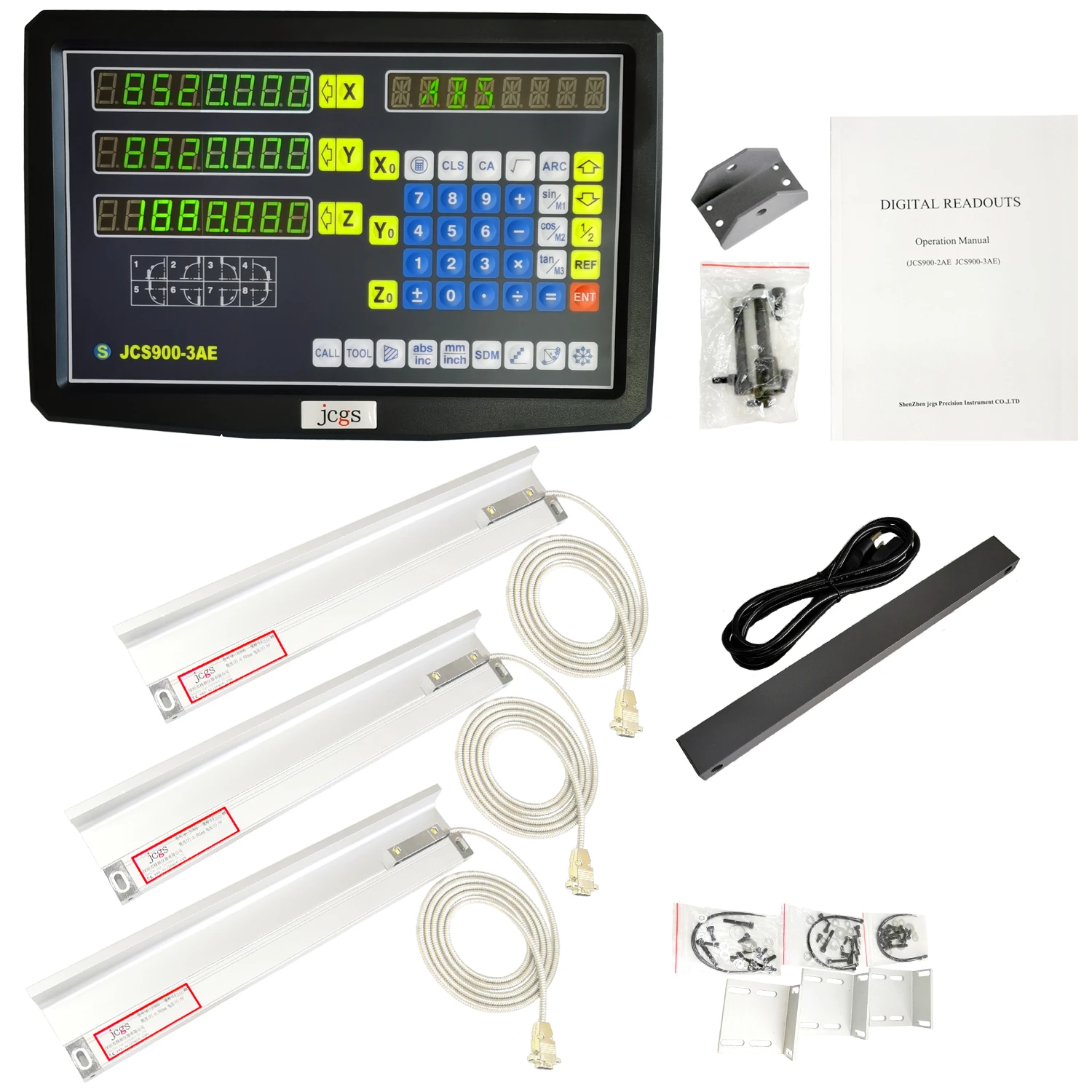 2 Axis Digital Readout 3 Axes DRO Display And Linear Scale Encoder Measuring Ruler for Milling ...