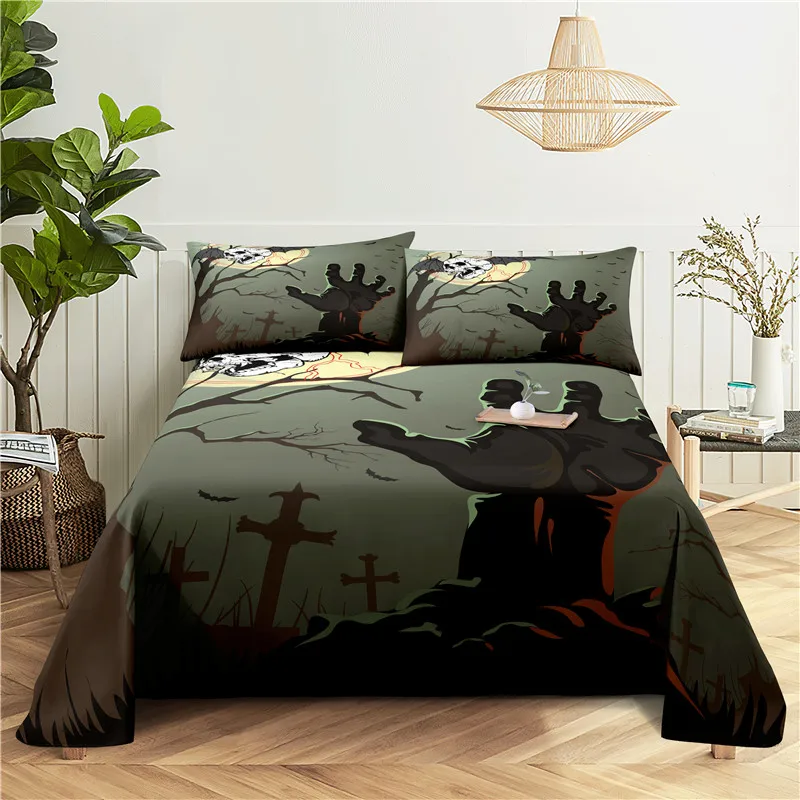 Human Skeleton Animal Bedding Sheet Home Digital Printing Polyester Bed ...