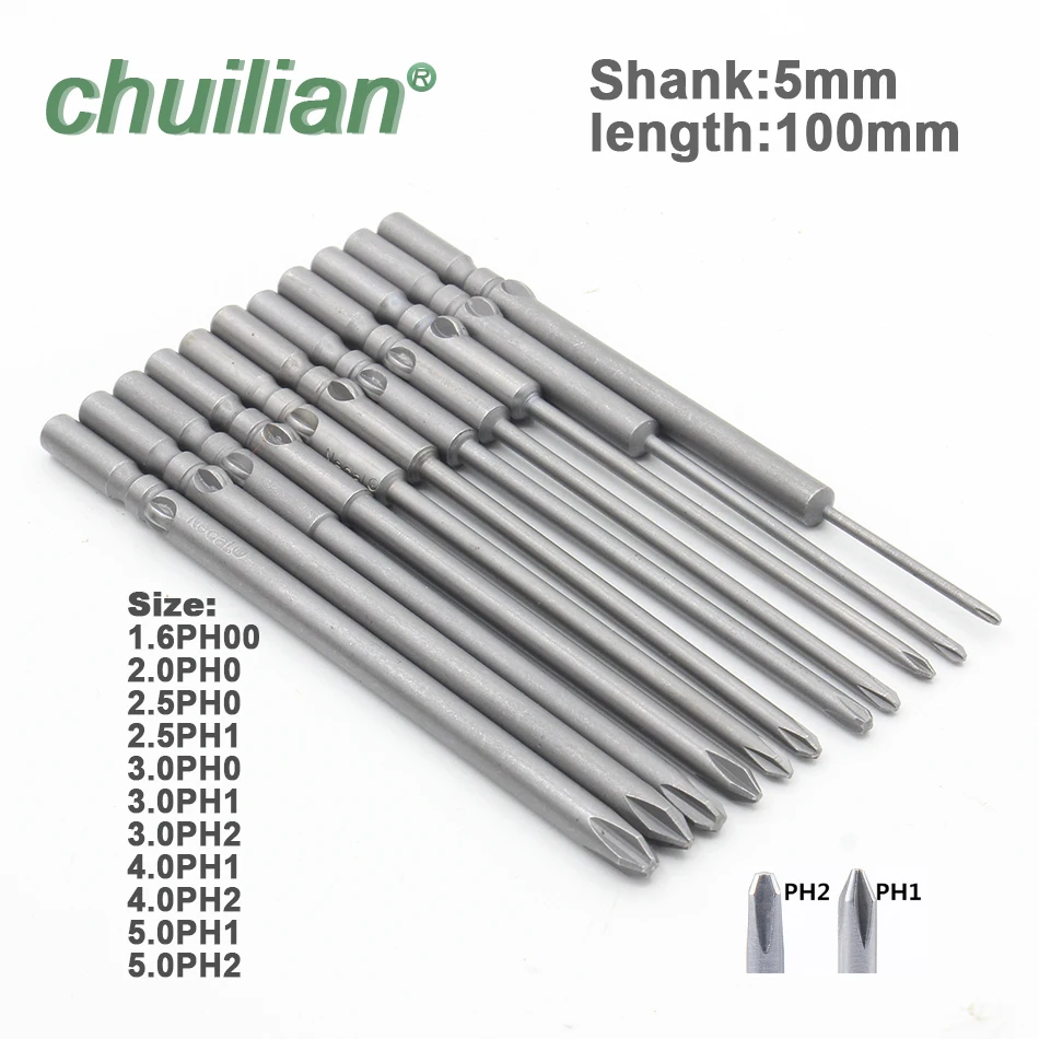 801 PH1 PH2 Shank 5mm Magnetic Round Phillips Cross Head Screwdriver ...