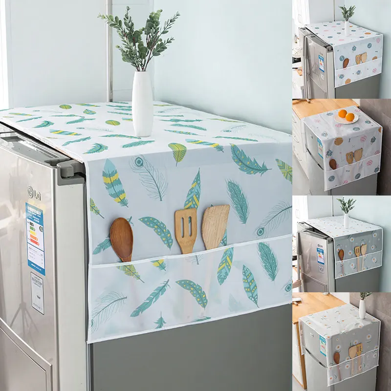 Refrigerator Top Cover Cloth Peva Washing Machine Cover With Pocket ...