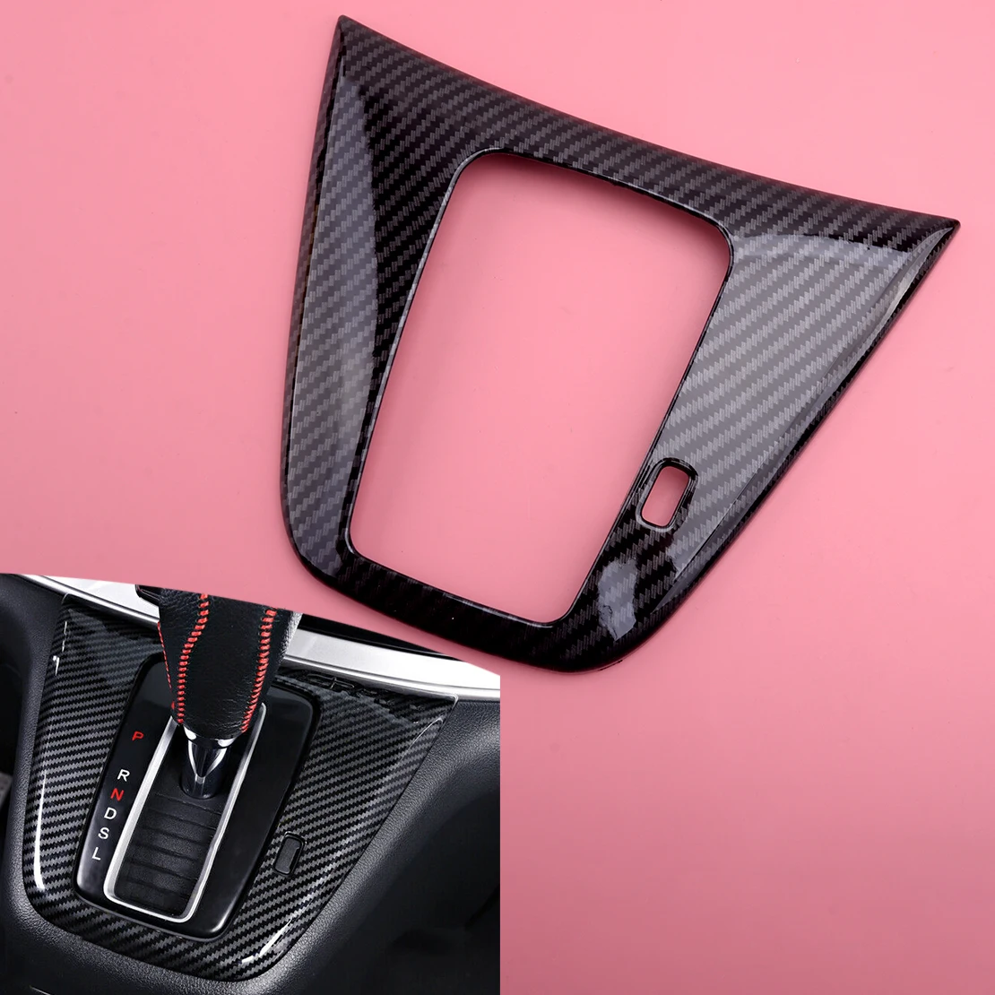 Inner Gear Shift Panel Decoration Trim Cover Black Carbon Fiber Style ...