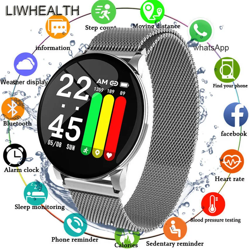 Luxury Color Smart Watch Women Men HR Blood Pressure Cycle Run APP GPS 