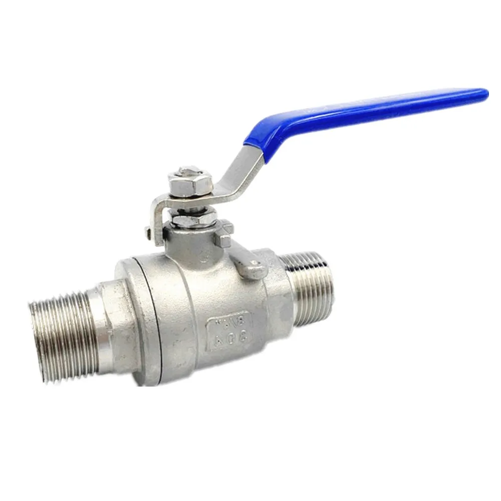 1PCS 304 Stainless steel ball valve 1/4'' 3/8'' 1/2'' 3/4'' Male Thread ...