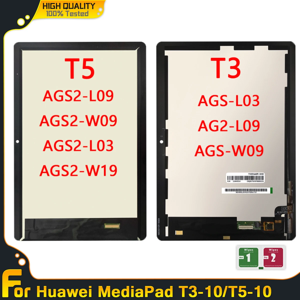 Lcd For Huawei Mediapad T3 T5 10 Ags-l03 Ags-l09 Ags-w09 Ags2-l09 Ags2 ...