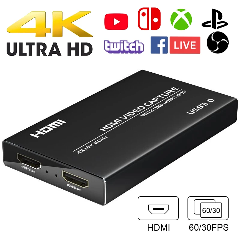 Carte de capture vidéo USB 3.0,4K,60Hz,dongle,enregistreur vidéo HD ...