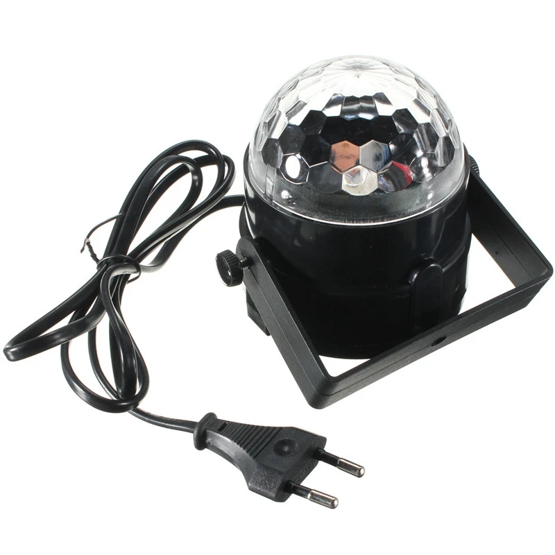 1pcs RGB LED Crystal Magic Rotating Ball Lights Sound Activated Disco ...