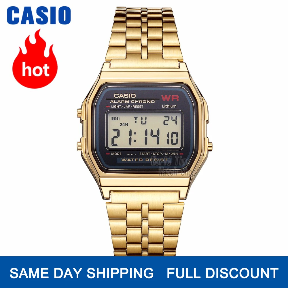 Casio watch gold watch men set brand luxury LED digital Waterproof ...