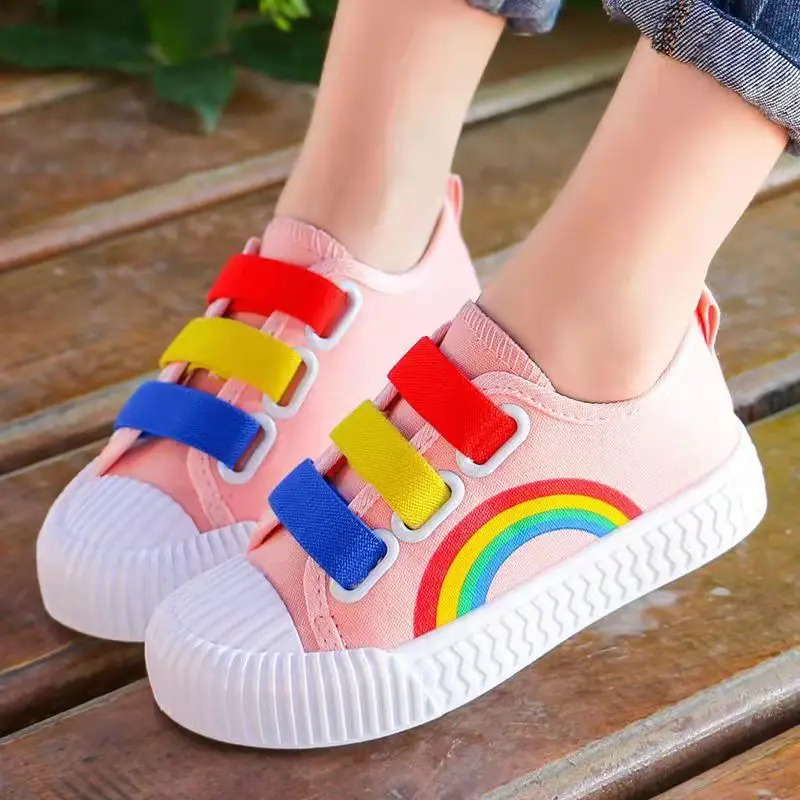 2021-New-Model-Children-Girls-and-Boys-Rainbow-Canvas-Sneakers-Sports ...