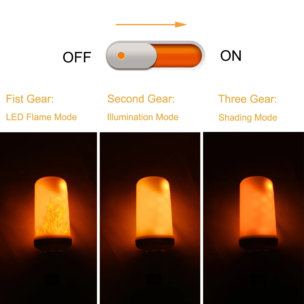 Полная модель, 3W, 7 Вт, 9 Вт, E14, E12, E27, E26, лампочка с пламенем, 85-265 в, светодиодный ...
