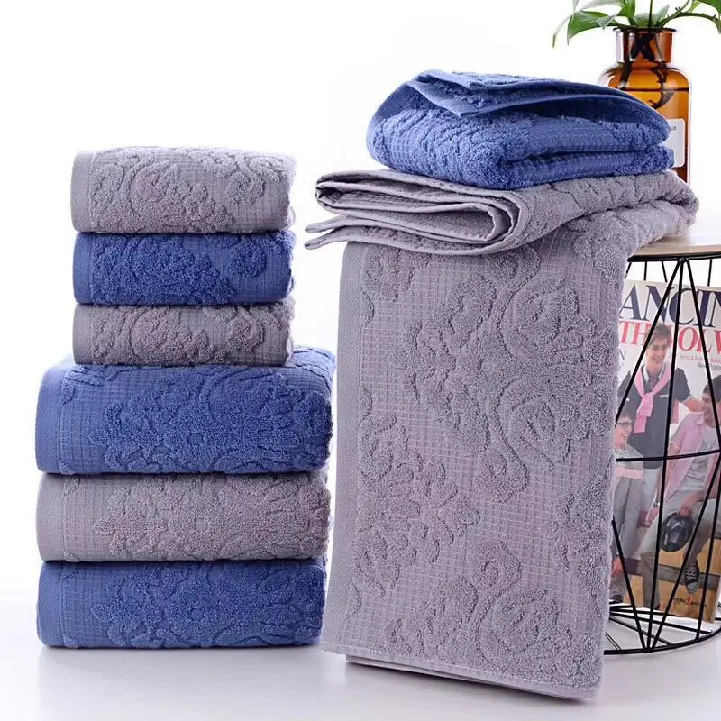 European style bath towel Cotton bath towel solid color beach towel ...