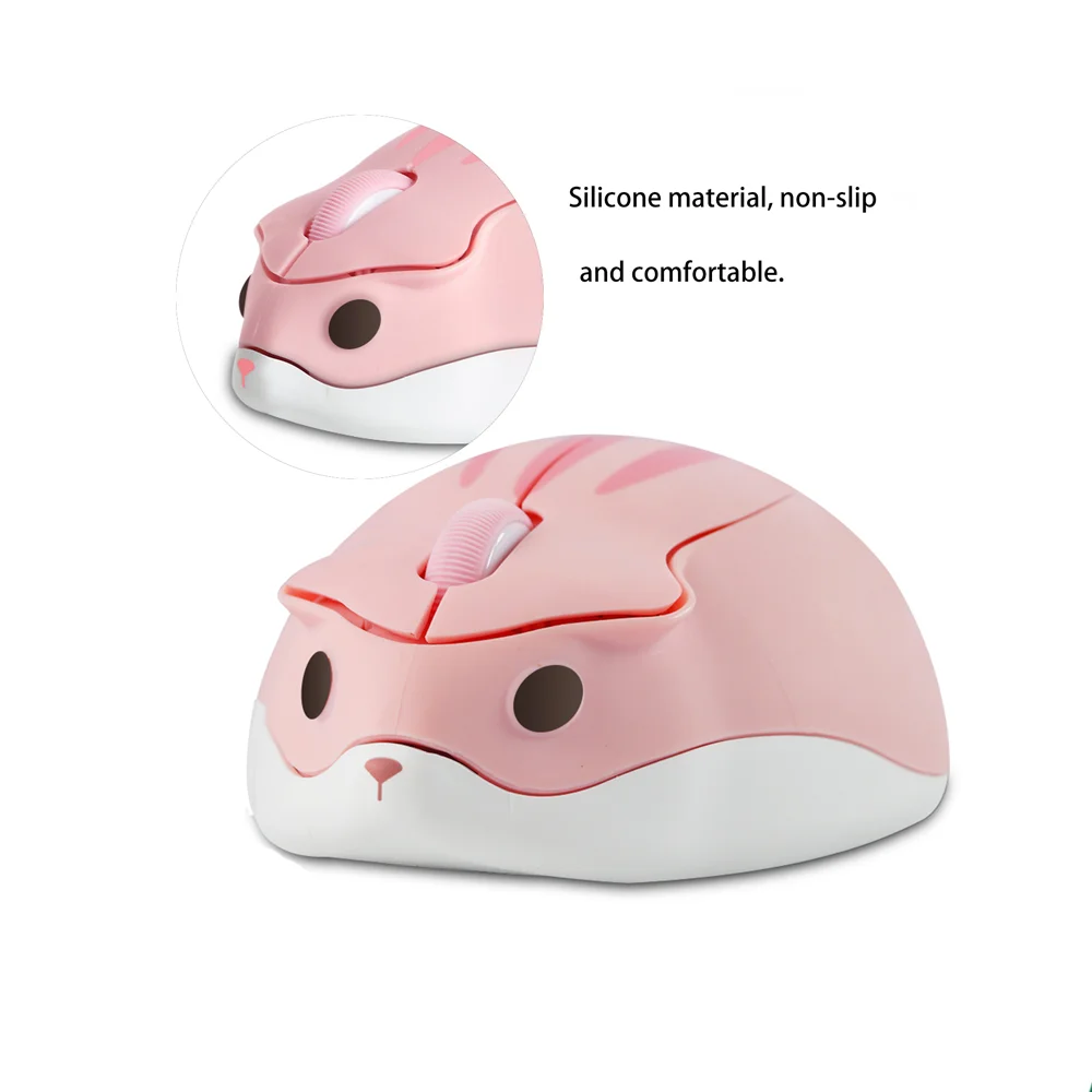 2.4G Wireless Mouse Cute Hamster Design Ergonomic Mini 3D Optical Mice ...