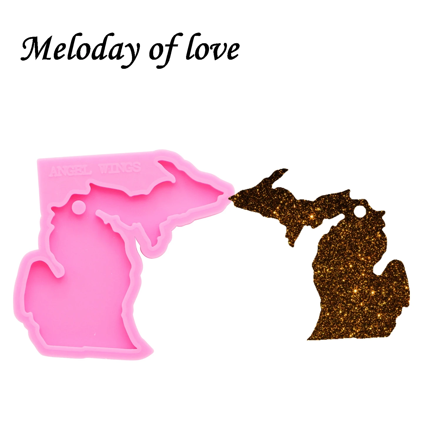 Shiny Michigan Tate Map Molds For Keychains Diy Epoxy Model Resin Key ...