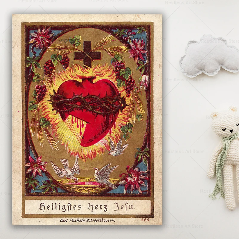 Vintage Sacred Heart Illustration