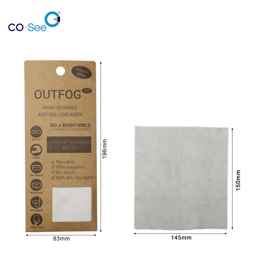 Embalaje de papel antiniebla para gafas, microfibra, gamuza, paño seco ...