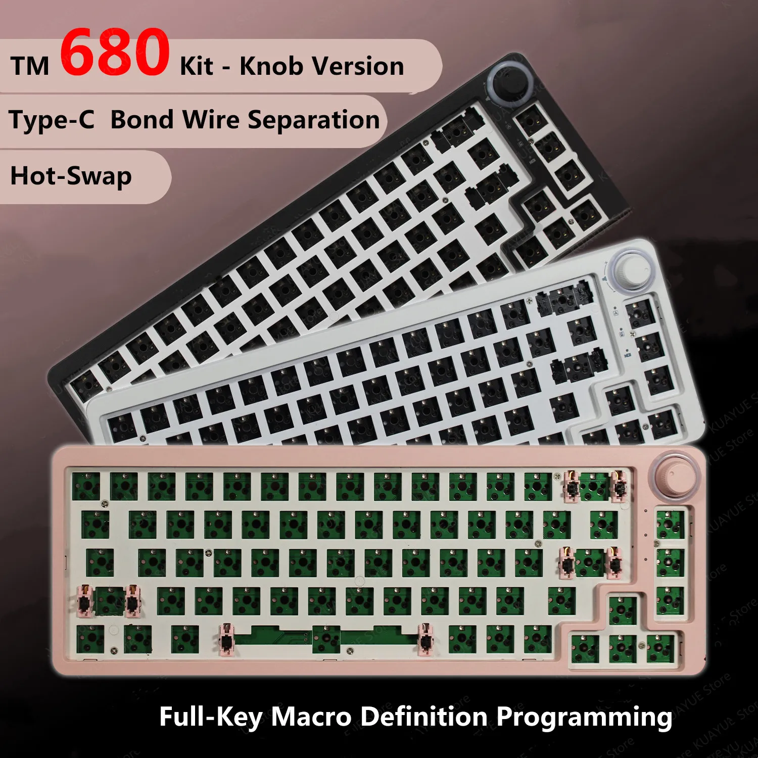 TM680 기계식 키보드 DIY 키트 Hotswap 유선/무선 키보드 RGB 3 핀 5 핀 호환 Cherry MX Gateron ...