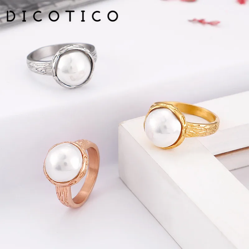 Anel de moda tri color anéis de aço inoxidável para mulher concha de ...