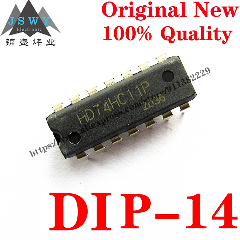 10-100-PCS-HD74HC11P-DIP-14-Semiconductor-Gate-Inverter-Logic-Chip-AND ...