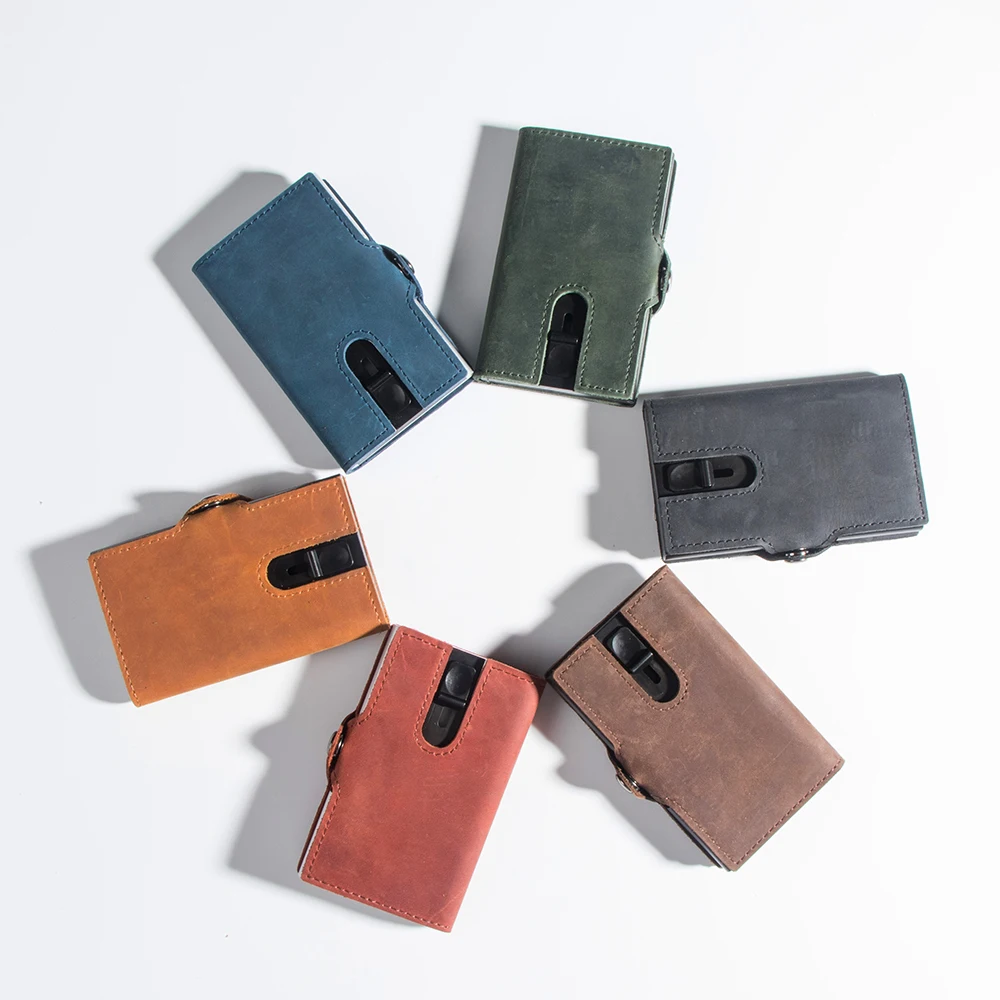 Cowhide Leather Credit Card Holder Wallet | Real Cowhide Leather Wallet ...