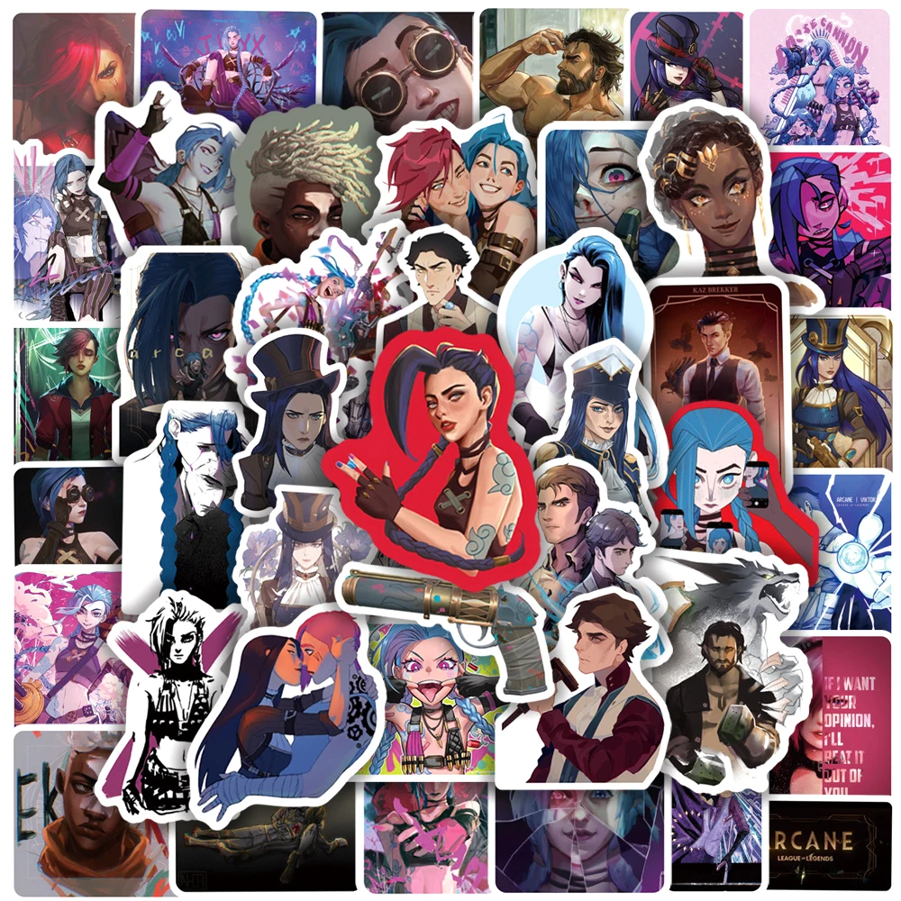 10/30/50pcs/pack Cool Cartoon Anime Arcane Game Stickers For Cars ...