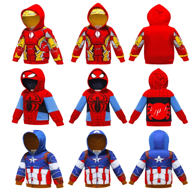 Marvel superhero Boys Sweatshirt Hulk Spider Man Captain America ...