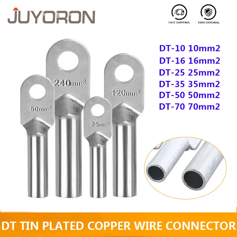 DT-10-16-25-35-50-Tin-Plated-Splice-Copper-Wire-Connector-Tinned-Cable ...