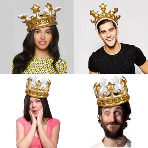 Inflatable-Gold-Crown-Kids-Adult-Birthday-Hats-Cap-King-Toy-Party ...