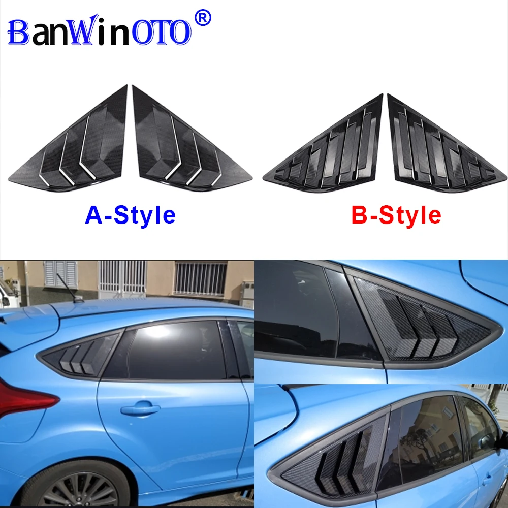 For Ford Focus Rear Quarter Window Louvers ABS Car Styling Tunning Panel Side Vent Cover Sticker Trim 12 18 ST RS Hatchback 2pcs AliExpress 34