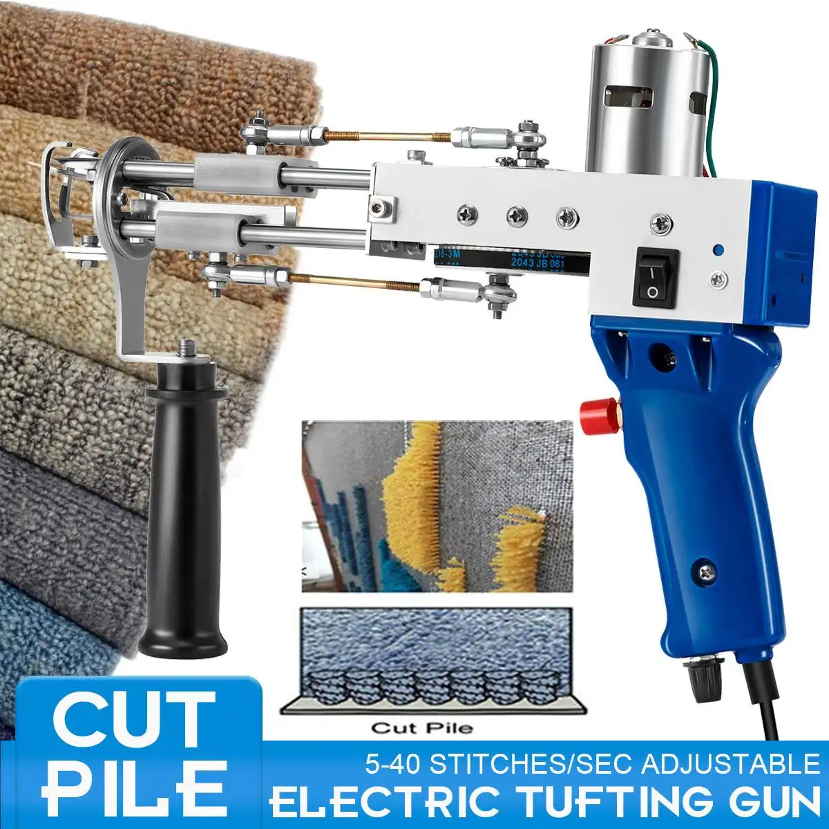 110v 240v 전기 카펫 터프팅 건 핸드 건 카펫 직조 플로킹 전기 컷 파일 터프팅 건 기계 컷 파일 Td 01재봉 기계 And 액세사리 Aliexpress