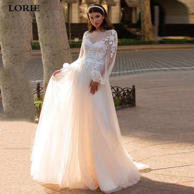 Simple Vintage Lace Wedding Dress