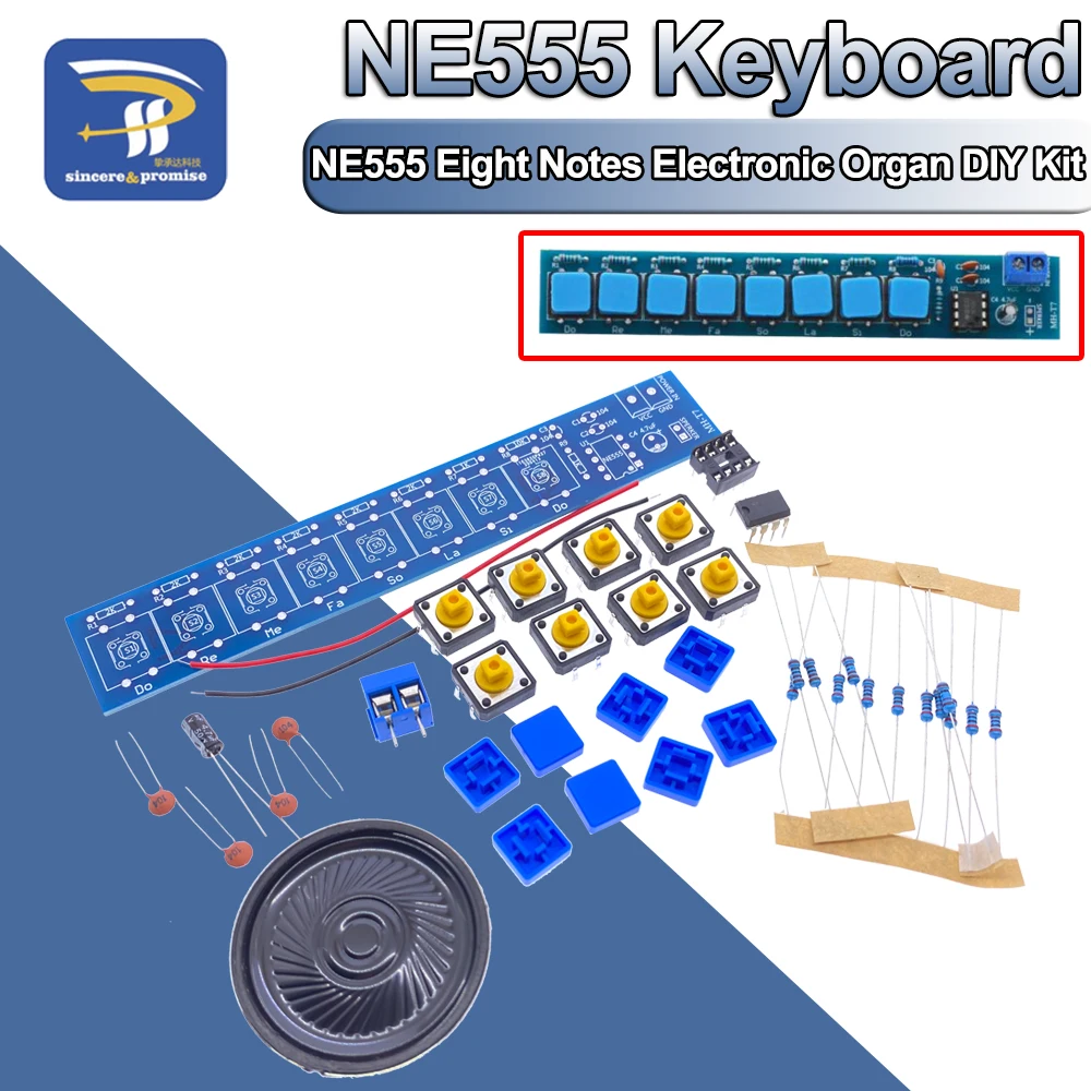 DIY-Electronic-Kits-Set-NE555-Keyboard-Eight-Notes-Electronic-Organ ...